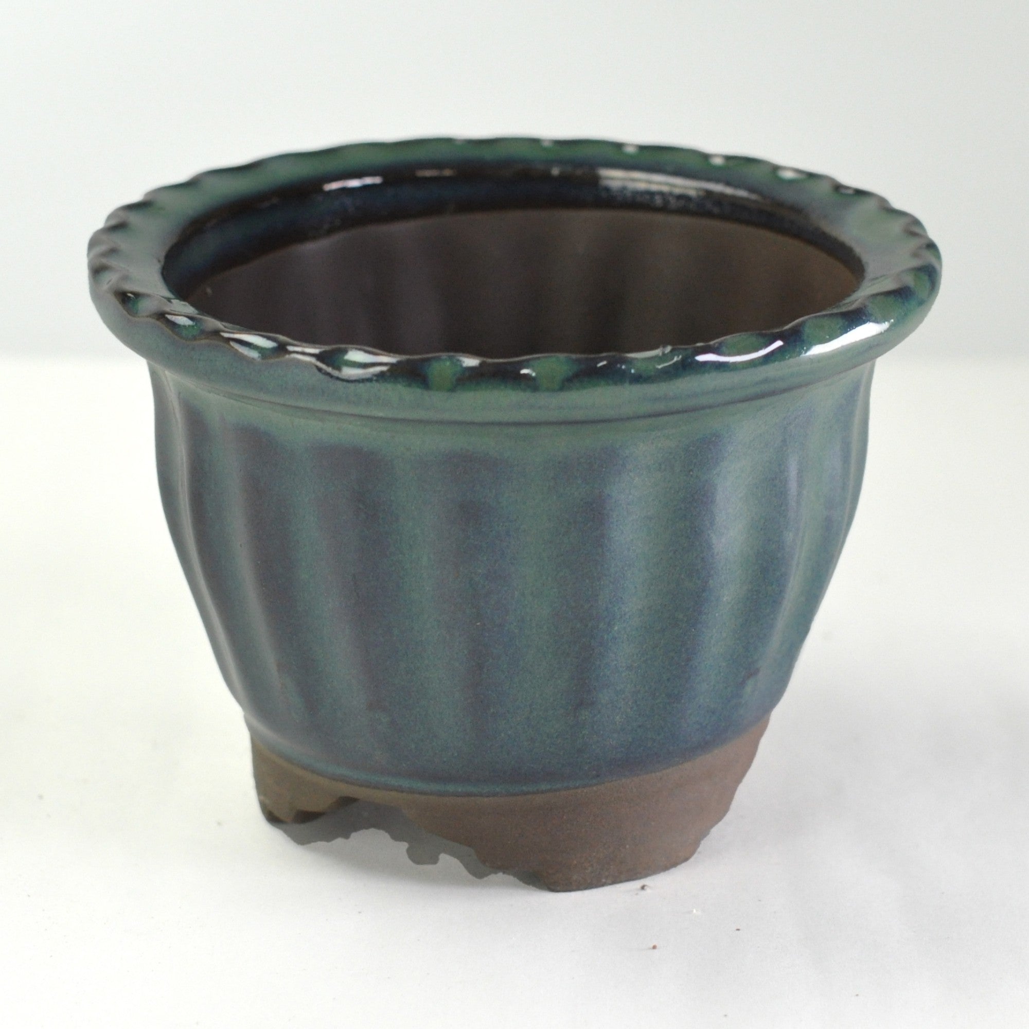 万古焼 オリベ4号立筋 幅13.5cm奥行13.5cm高さ9.5cmの販売｜盆栽妙 – 盆栽妙 本店